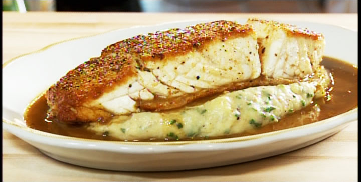 Poisson rôti au jus de veau - Glouton